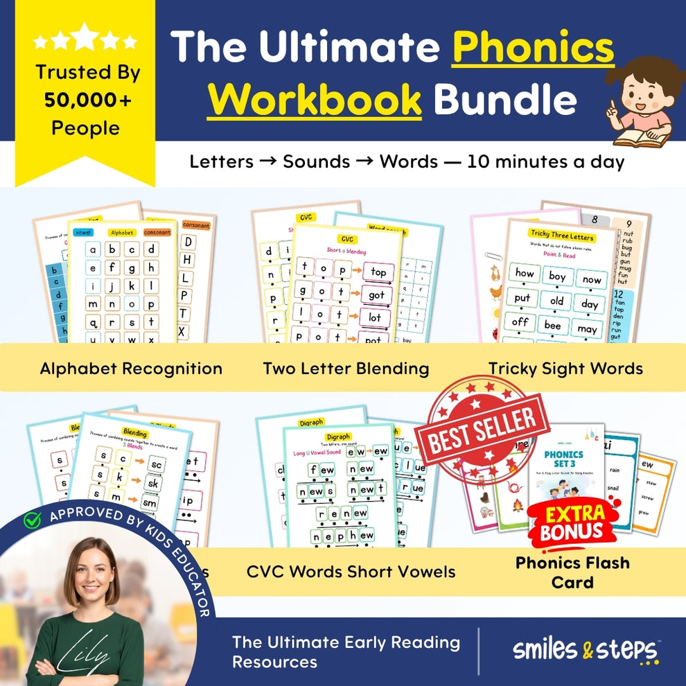 The Ultimate Phonics Workbook Bundle | CVC Words & Sight Words | Read ...