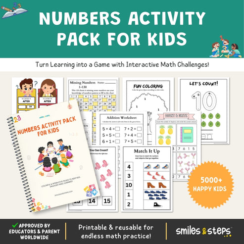 Numbers Activity Pack for Kids – Math Worksheets & Counting Games ...