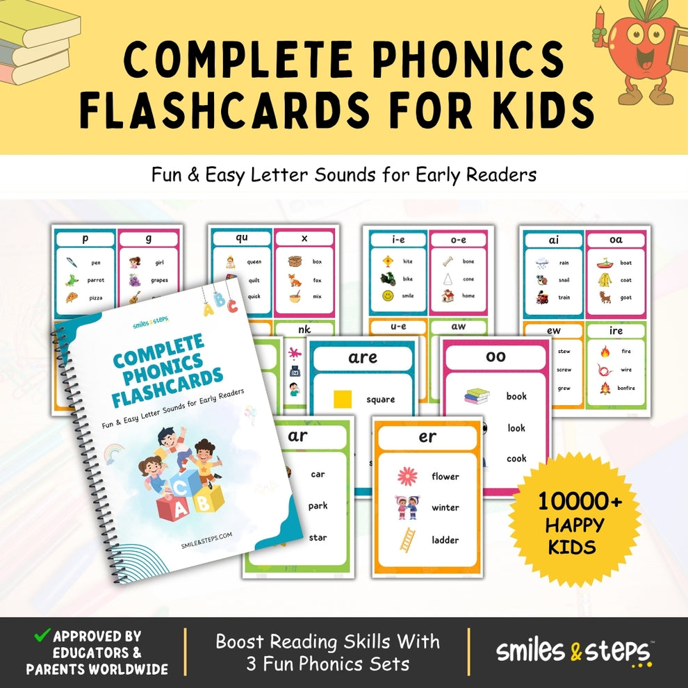 Complete Phonics Flashcards Set – Boost Early Reading Skills – Smiles ...