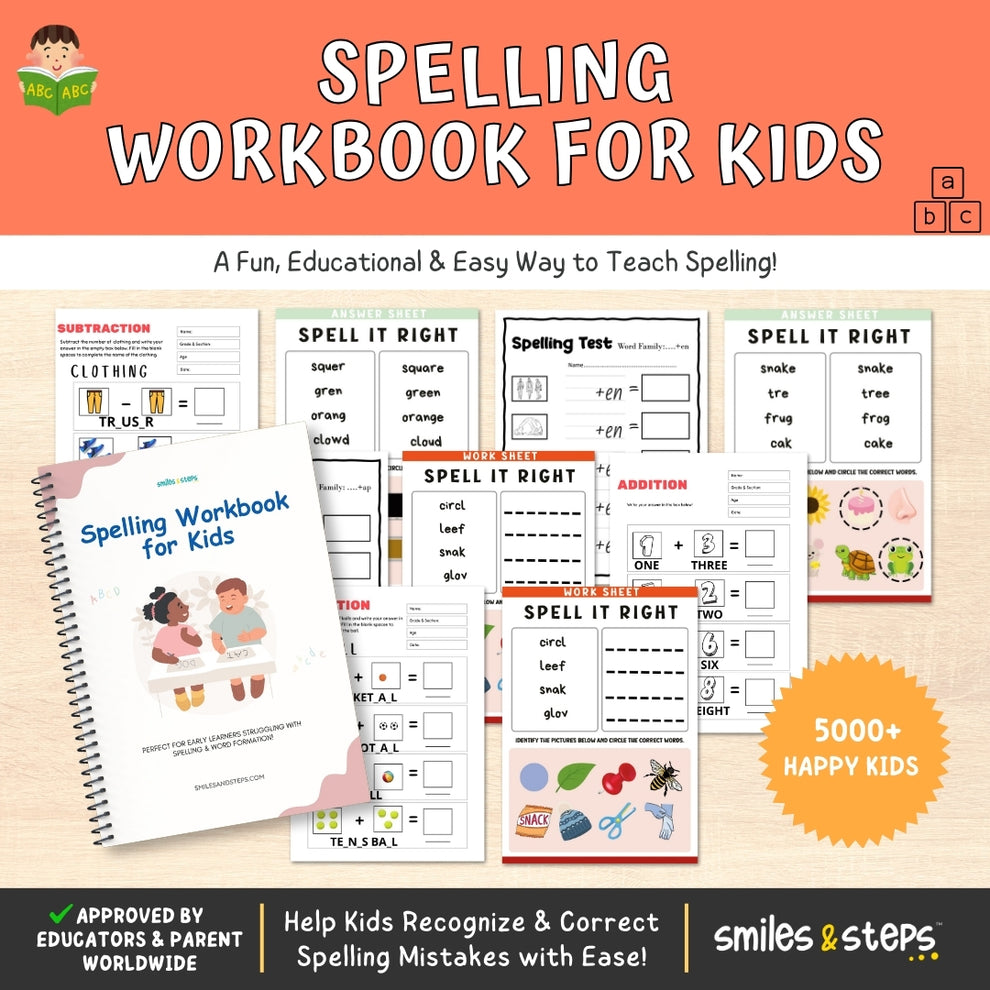 Spelling Workbook for Kids – Fun Activities for Early Learners – Smiles ...