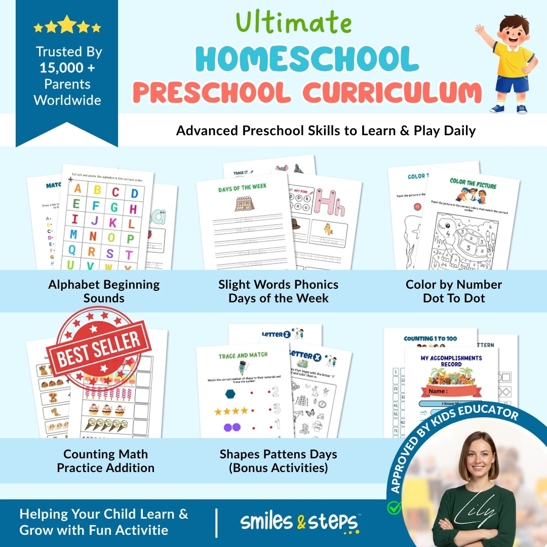 Homeschool Preschool Workbook – Fun & Engaging Learning Worksheets ...