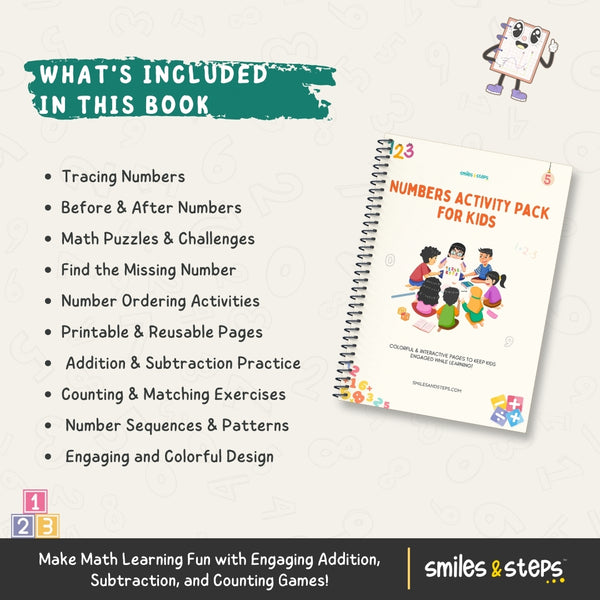 Numbers Activity Pack for Kids – Math Worksheets & Counting Games ...