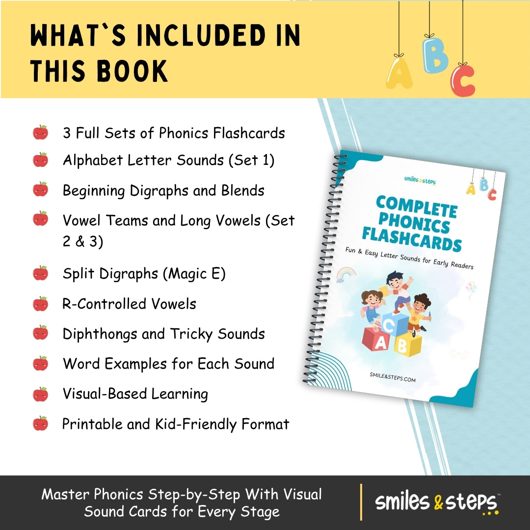 Complete Phonics Flashcards Set – Boost Early Reading Skills – Smiles ...