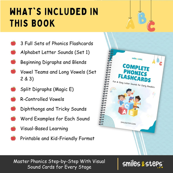 Complete Phonics Flashcards Set – Boost Early Reading Skills – Smiles ...