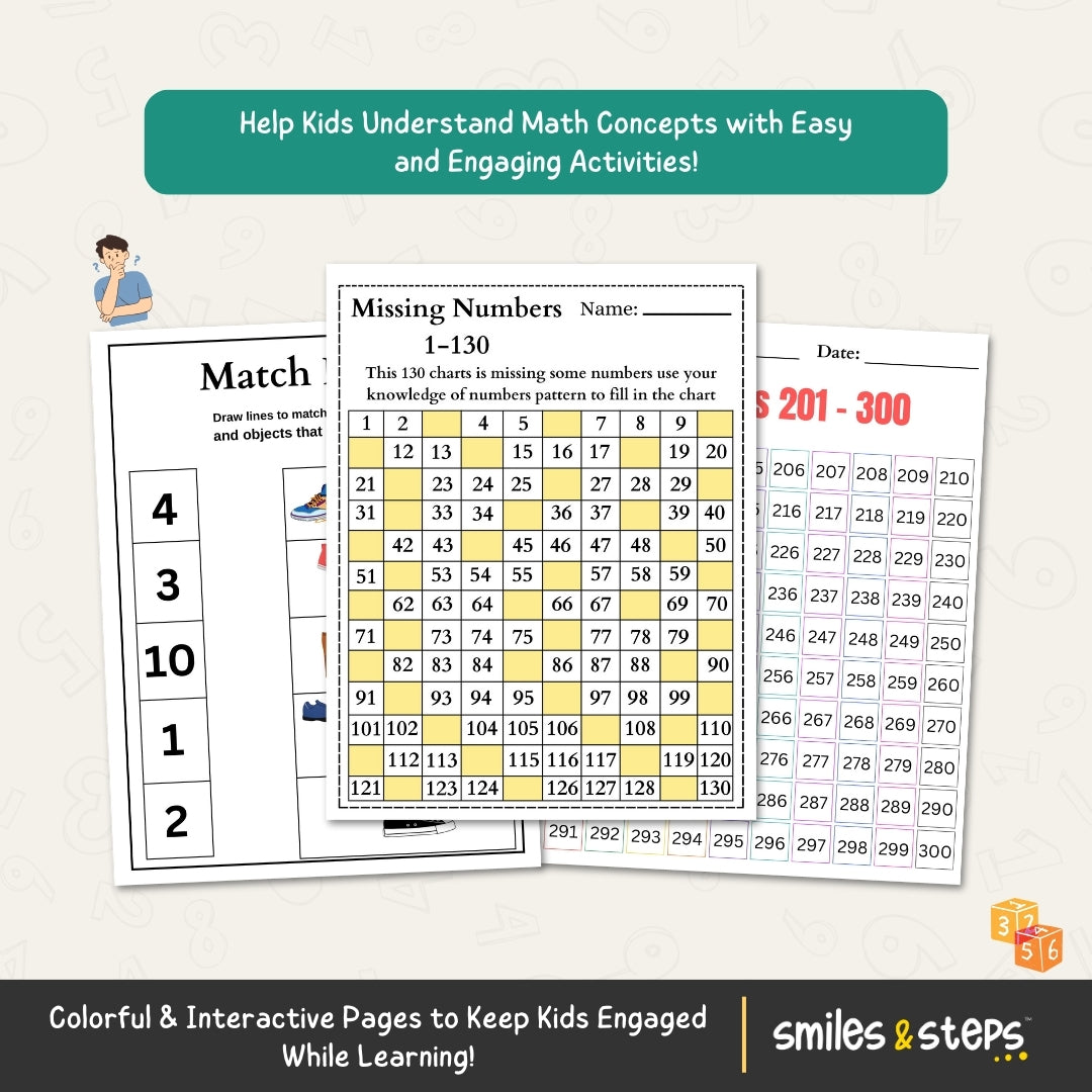 Numbers Activity Pack for Kids – Math Worksheets & Counting Games ...