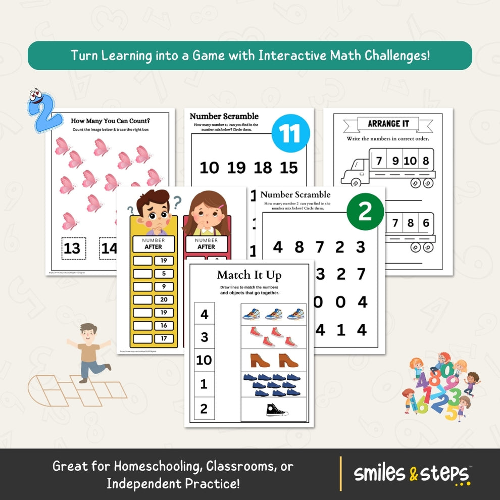 Numbers Activity Pack for Kids – Math Worksheets & Counting Games ...